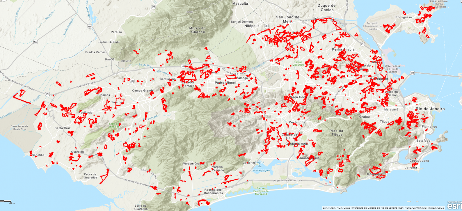 Mapa das favelas cariocas - Dicionário de Favelas Marielle Franco